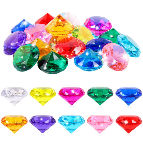 Niceup 26 stks Grote Duik Edelstenen Grote Diamanten Speelgoed Acryl ...