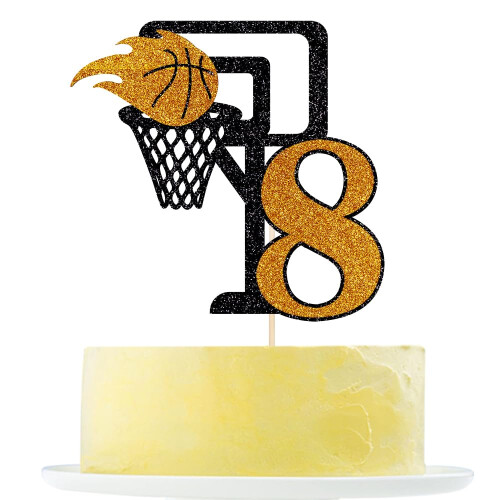 Basketball 8th Birthday Cake Topper Basketball theme happy birthday ...