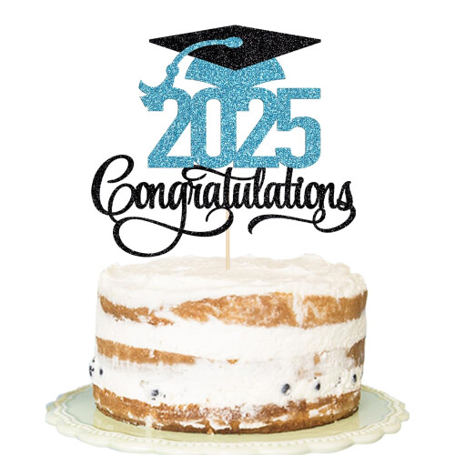 Florcmet Glitter 2025 Gefeliciteerd Graduation Cake Topper Congrats ...