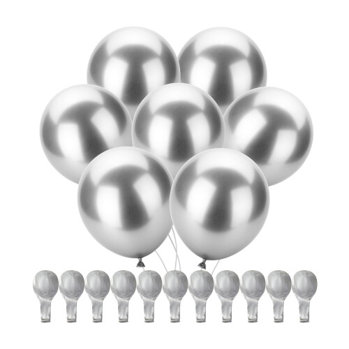 Mr. Pen- Metallic Balloons 12 Inch 100 Pack Metallic Silver Balloons ...