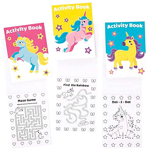 Baker Ross FE542 Unicorn Mini Actvity Books - Pack of 12, Includes ...