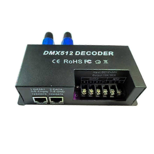 3 Channel Dmx Decoder Rgb Led Strip Controller DMX 512 PWM Dimmer ...