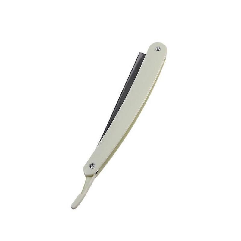 (white) Professional Manual Shaver Straight Edge Stainless Steel Sharp ...