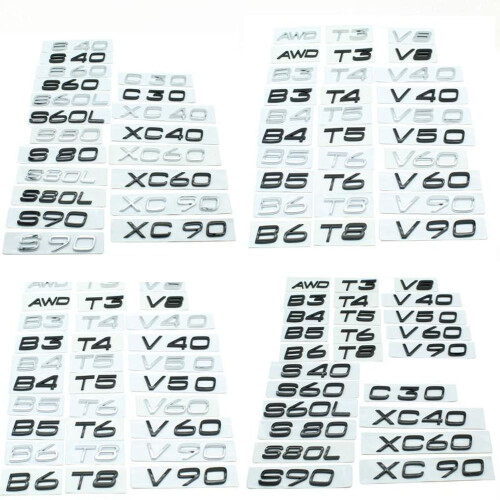 (silver, B6) Abs Car Rear Trunk Letters Logo Emblem Badge Stickers For ...