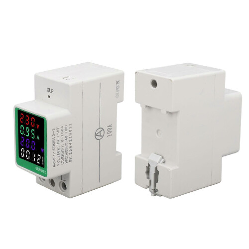 Digital Energy Meter LED Display DIN Rail Voltage Current Frequency ...