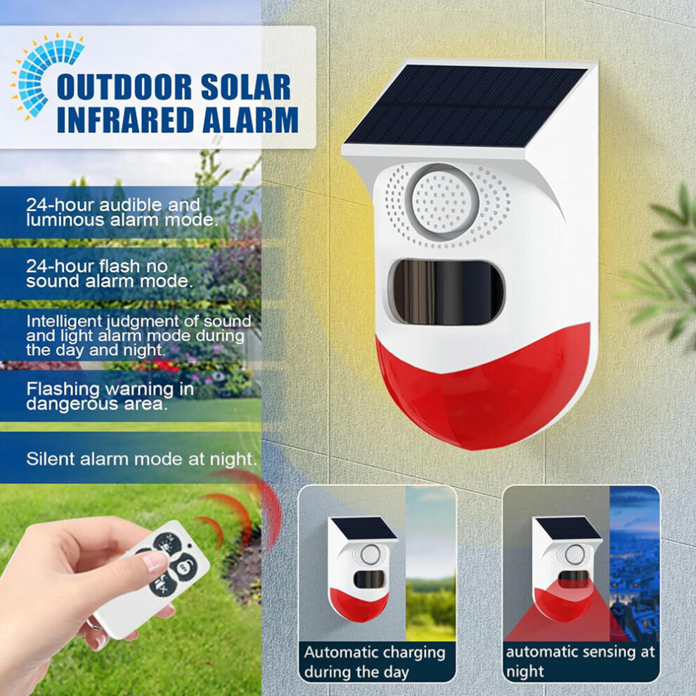Timbre solar con alarma antirrobo, timbre exterior impermeable con ...