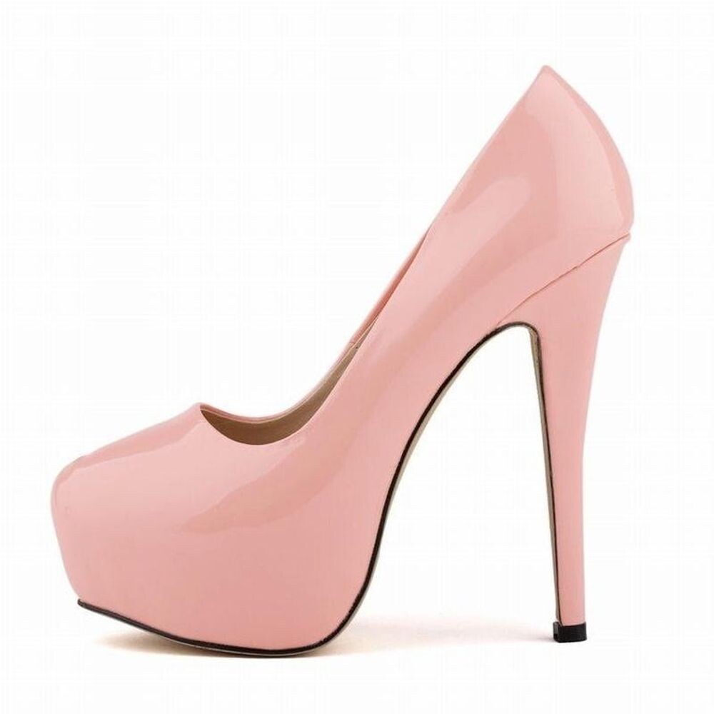 (pink, 38) Women High Heels Pumps 14cm Round Toe Stilettos Talon Femme ...