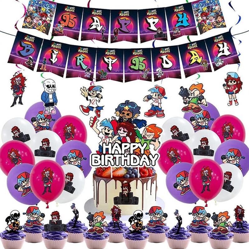 Friday Night Funkin Birthday Decorations Kit, 50 Pcs Friday Night ...