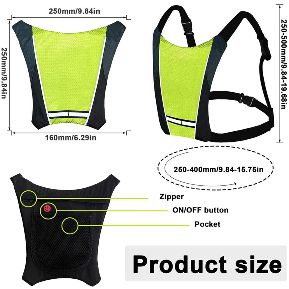 Sac à dos avec clignotants LED pour vélo, gilet avec clignotants LED ...