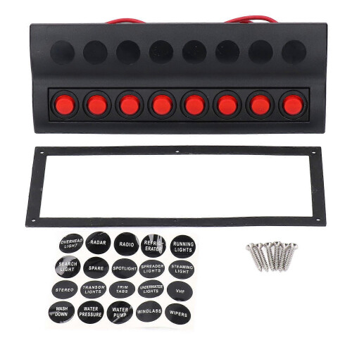 (As show, One size) DC12V Electrical Switch Panel 8 Gang Pre Wiring ...