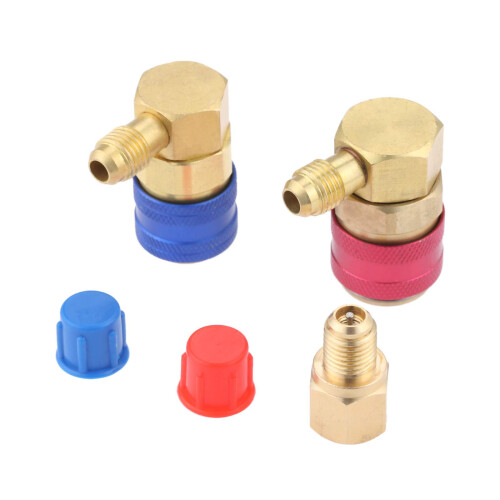 R12 to R134A Conversion Quick Connect Coupler Kit High/Low Side 90 ...