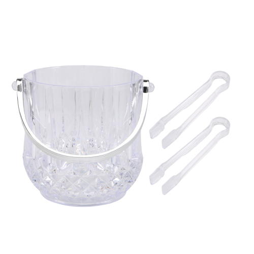 Ice Bucket Plastic Ice Bucket with Handle Acrylic-Transparent on OnBuy