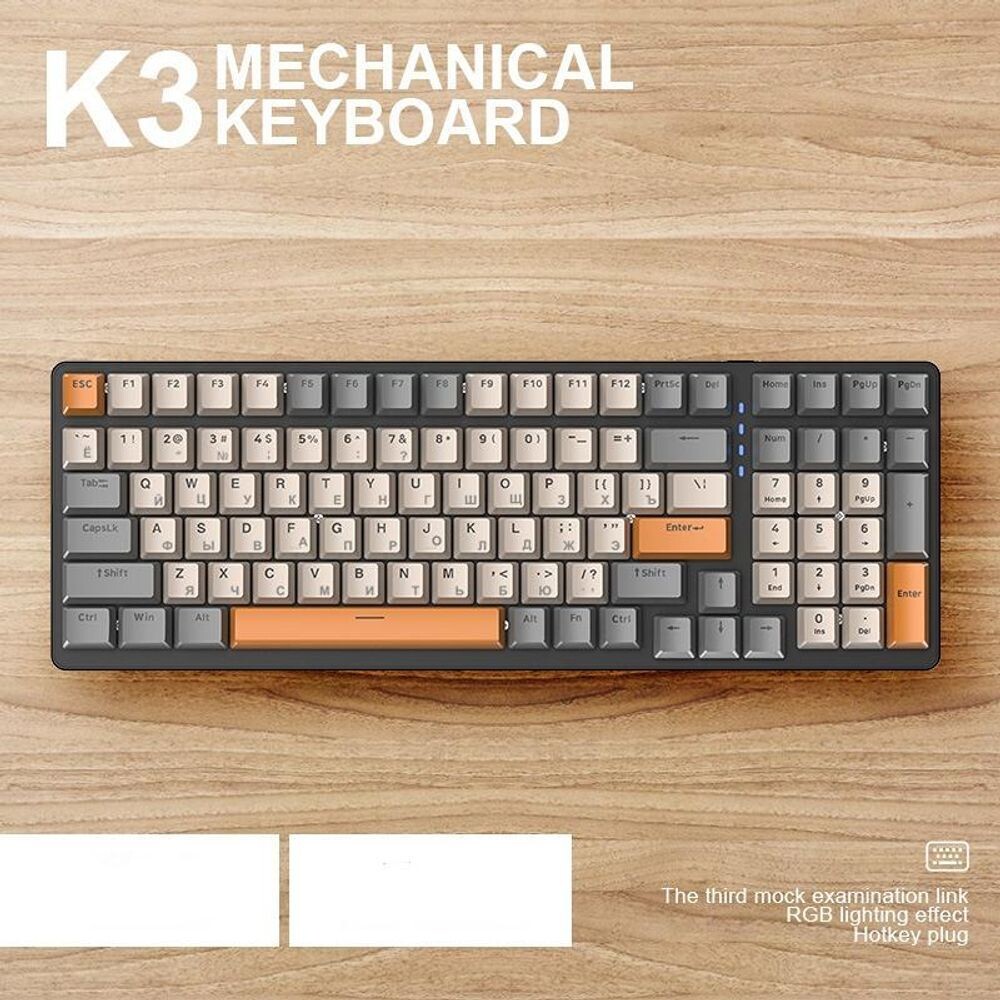 (black, Green Switch) K3 Mechanical Keyboard 100 Keys Gaming Gamer ...