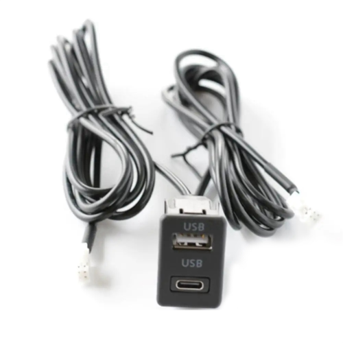Car Dash Mount USB+TYPE-C Port Panel Interface Extension Cable Adapter ...