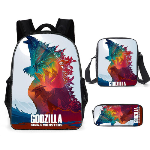 (Number 3) Cartoon Anime Godzilla Shoulder Bag Pencil Case Kids School ...