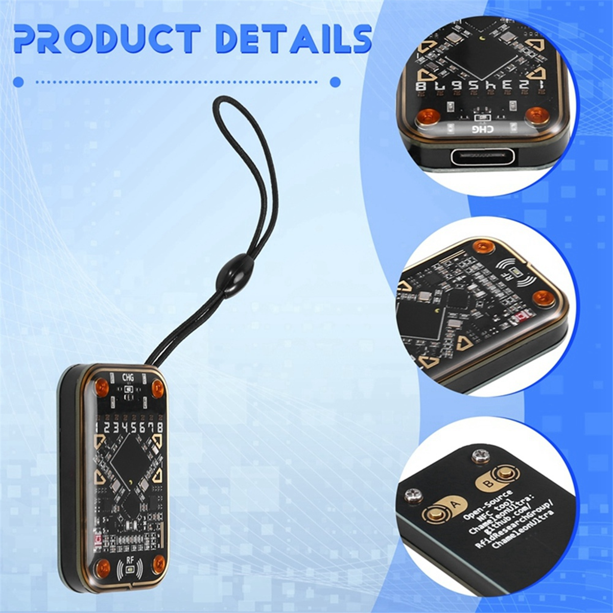 pour lecteur de puce intelligente RFID Chameleon Ultra + porte-clés 6xUID sans contact on OnBuy