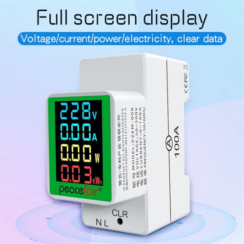 Peacefair PZEM-008 Multicolor Din Rail Digital Power Energy Meter on OnBuy