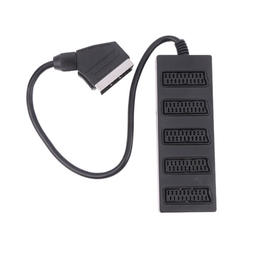 21-poliger Scart-5-Wege-Splitter-Scart-Stecker auf 5-Buchsen ...