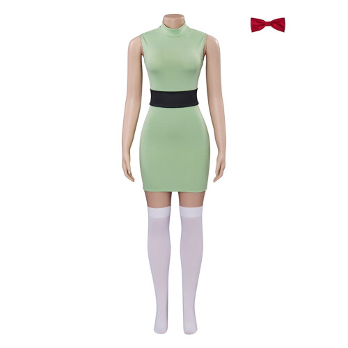 Green S Women Powerpuff Girls Dress Set Blossom Buttercup Bubbles