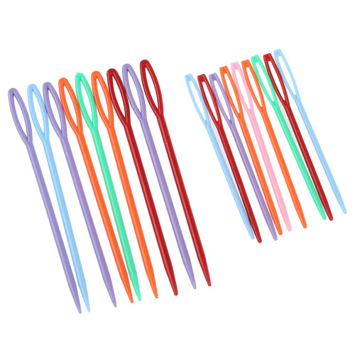 18 agujas de zurcir de plástico para coser a mano (9,3 cm, 7 cm cada ...