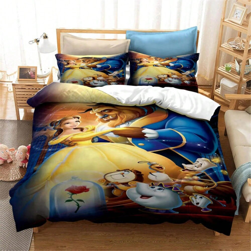 (5, 200x200cm 3pcs) Aladdin Jasmine Princess Duvet Cover For Girls ...