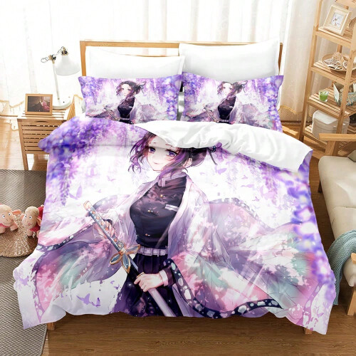 (7, EU Double200x200cm) 3D Print Kochou Shinobu Bed Linen Anime Demon ...