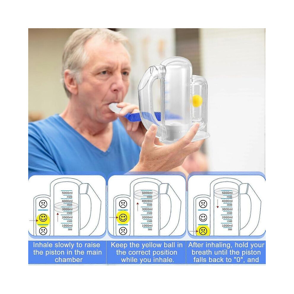 2025 Incentive Spirometer Adult,Breathing Exercise Device 5000ML Inhale ...