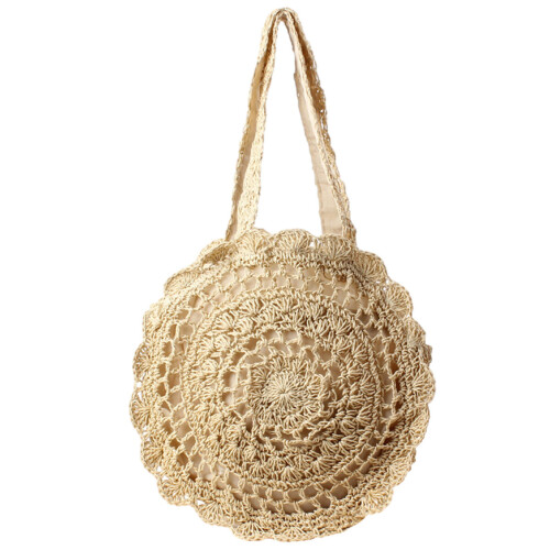 Bolsos de paja para mujer, redondos, tejidos a mano, grandes, para ...
