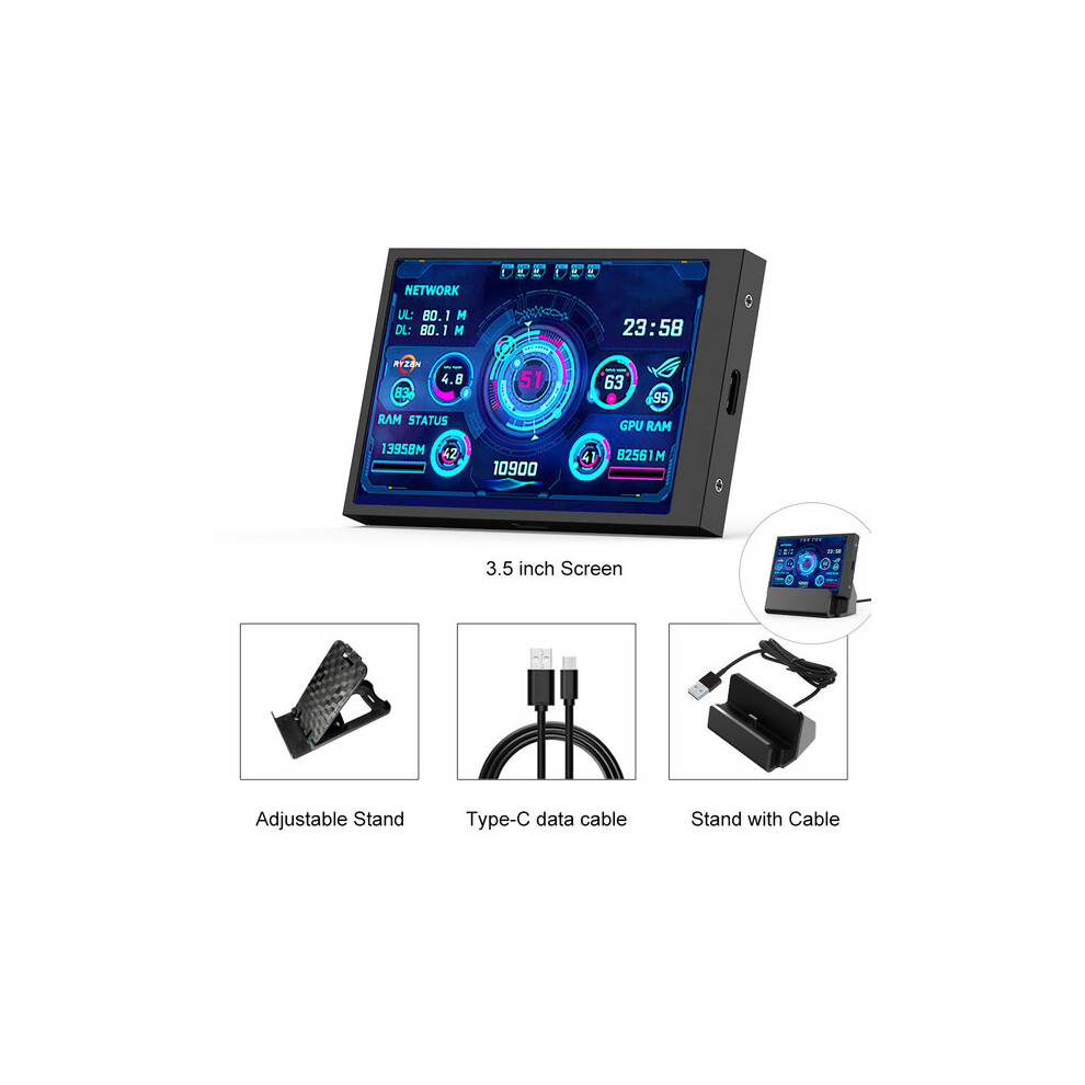 Monitor IPS da 3,5 pollici e 5 pollici, porta USB C, CPU GPU RAM HDD ...