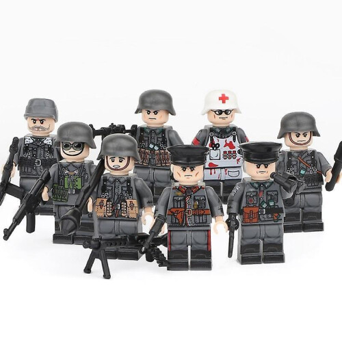 MOC WW2 Germany Army Soldiers Gun Weapon Building Blocks Kit Bricks ...
