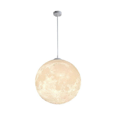 (Diameter 18 cm, Warm Light) Resin Full Moon LED Pendant Light For ...