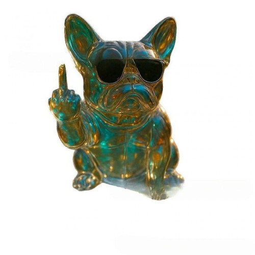 (A)French Bulldog Statue, French Bulldog Middle Finger Statue, Sitting ...