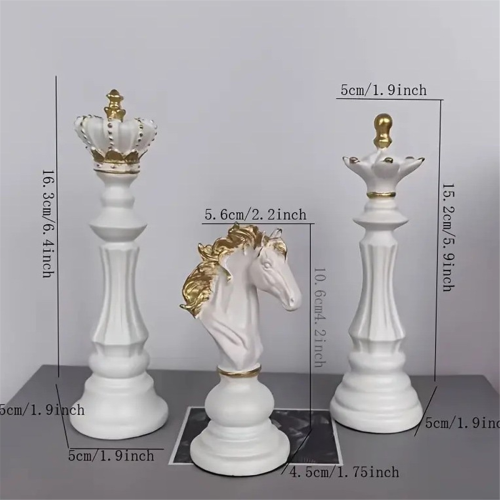 Chess Statue Decor Set Queen Knight Kingly Chess Piece Decor B on OnBuy