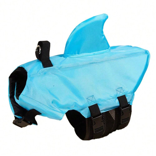 (Blue, XL) Shark Fin Dog Life Jacket Enhanced Buoyancy Small Dogs ...