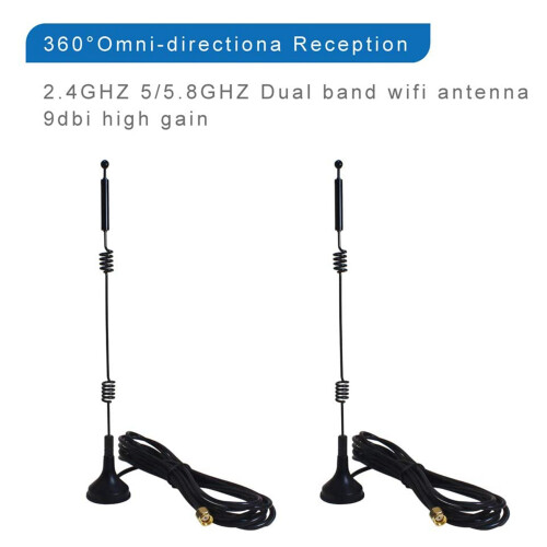 Dualband-WLAN-Antenne mit großer Reichweite (4er-Pack), 9 dBi, 2,4 GHz ...