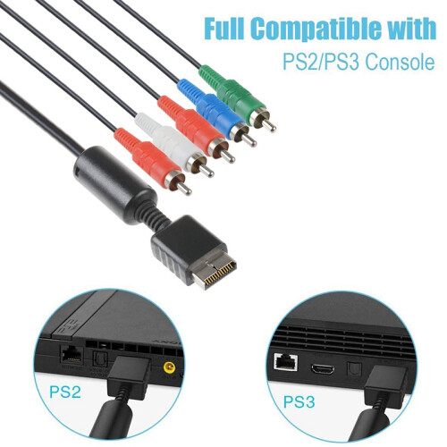 Cable AV componente HD de 5 hilos YPbPr para PS2// TV Slim HDTV-Ready ...