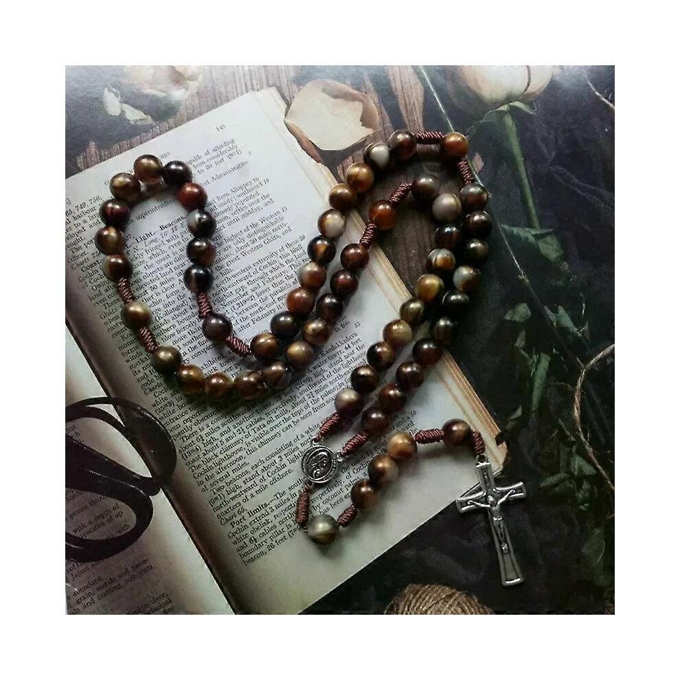 Collier de perles de prière catholique vintage 367A avec pendentif en ...
