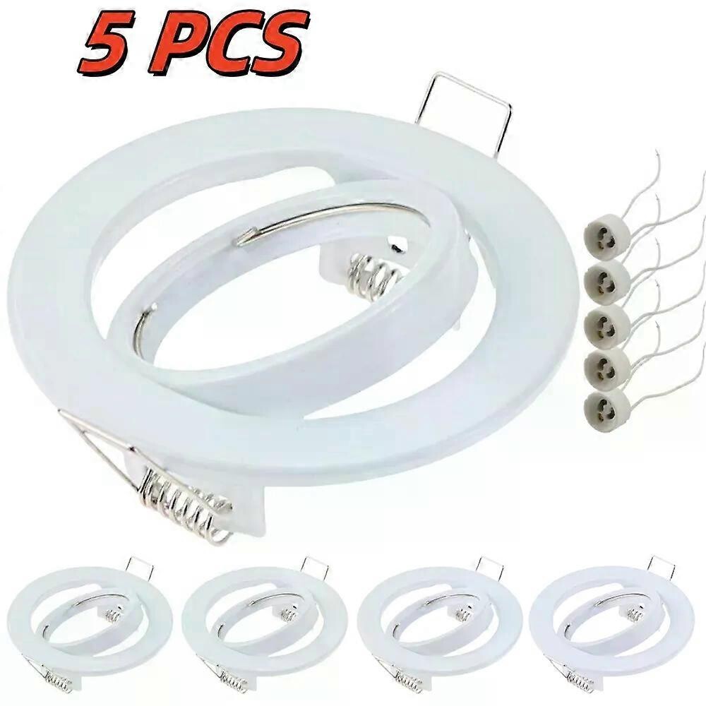 Lot de 5 spots LED encastrables avec base GU10, cadre rond pour spot ...