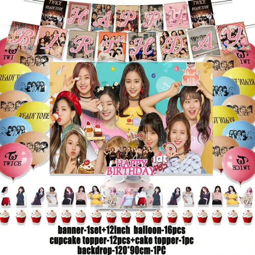 (G, Other) KPOP READY TO BE Theme Girl Birthday Party Supplies Decor ...