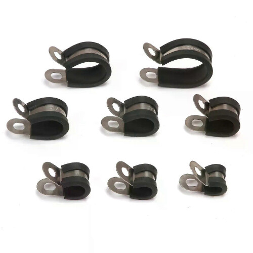Lot de 10 clips en P doublés de caoutchouc pour fixation de câbles ...