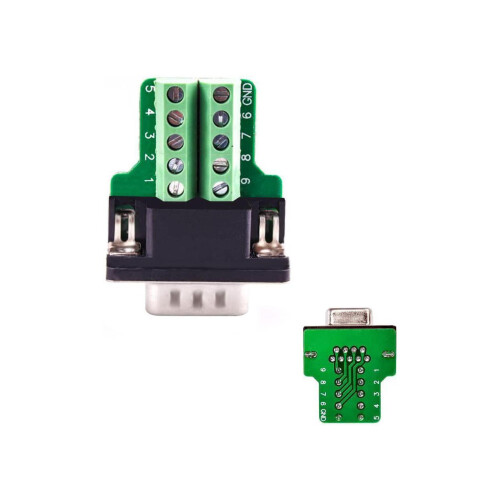 DB9 Breakout Connector to Wiring Terminal RS232 D-SUB Male Serial ...