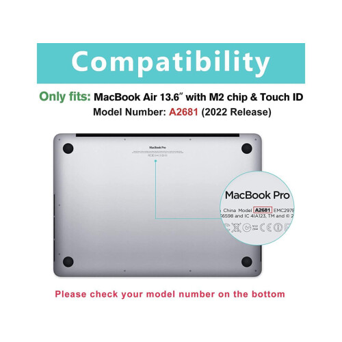 Hard Shell Case for MacBook Air 13.6 inch 2022 2023 2024 Release A3113 ...