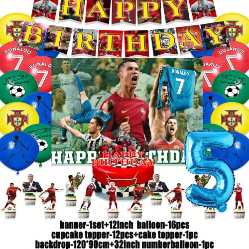 (R-10, Other) Cristiano&Ronaldo Theme Child Birthday Party Decoration ...