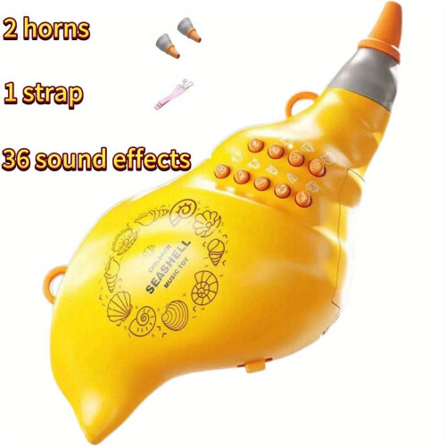 (Orange Conch Horn [36 Animal Sounds]) Kids Conch Trumpet Toy With ...