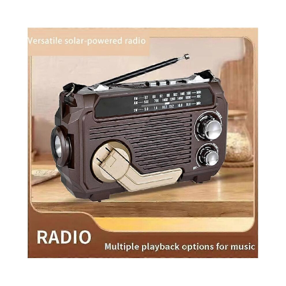 (Black) RadiVive Solar-Powered Radio, Solar Hand Crank Emergency Radio ...