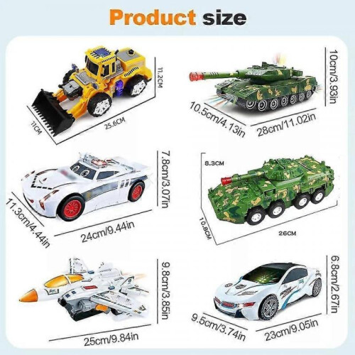 (Dahuang Car) Electric Universal Deformation Police Toy Car with Light ...