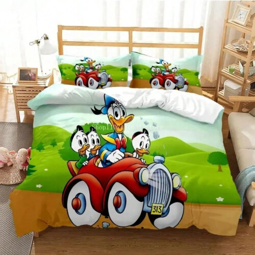 (04, EU Double(3PC)) Donald Duck Mickey Minnie Bedding Sets Comforter ...