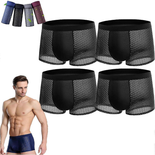 (XX-Large, 4pcs-b) Bamboo Fiber Boxer Briefs, Boxer Briefs, Bamboo ...