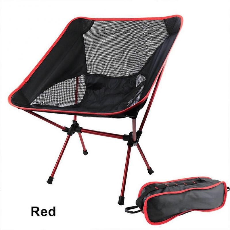(A Red) Camping Chair Portable Folding Chairs Ultralight For Outdoor ...