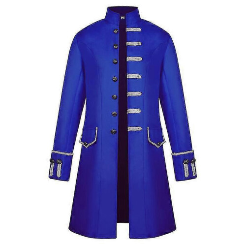 (3XL, Red) Mens Vintage Tailcoat Jacket Goth Long Steampunk Formal Gothic Victorian Frock Coat ...